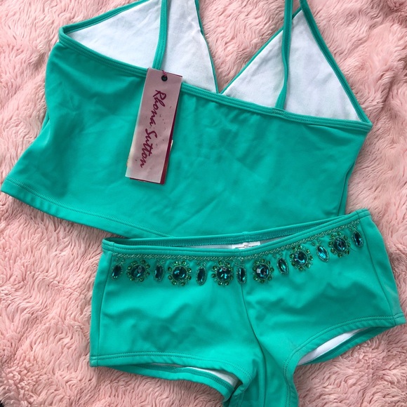 Rhona Sutton | Swim | Rhona Sutton Girls Jeweled Tankini Swimsuit Nwt ...